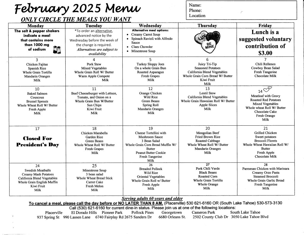 Nutrition Calendar – SLT